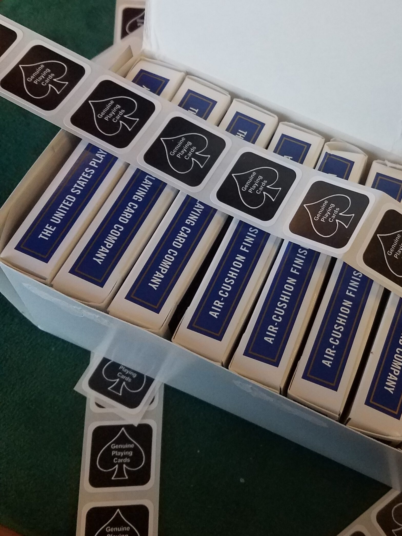 Bicycle Card Box Empty with Stickers BLUE - The Magic Apple